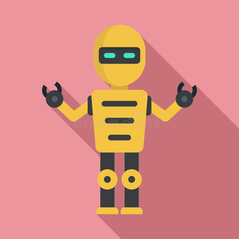 Electronic Robot Icon, Flat Style Stock Vector - Illustration of future ...