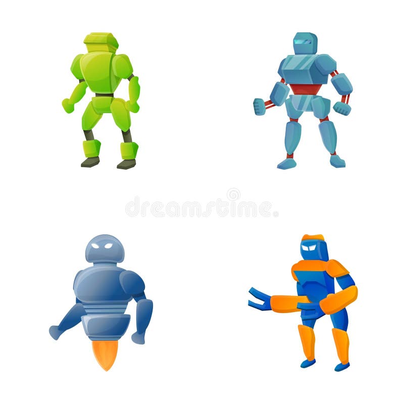 Electronic Robot Icons Set Cartoon Vector. Modern Robot Stock Vector ...