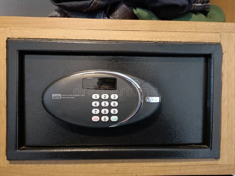 Electronic Safe with Keypad in Wooden Cabinet for Secure Storage ...