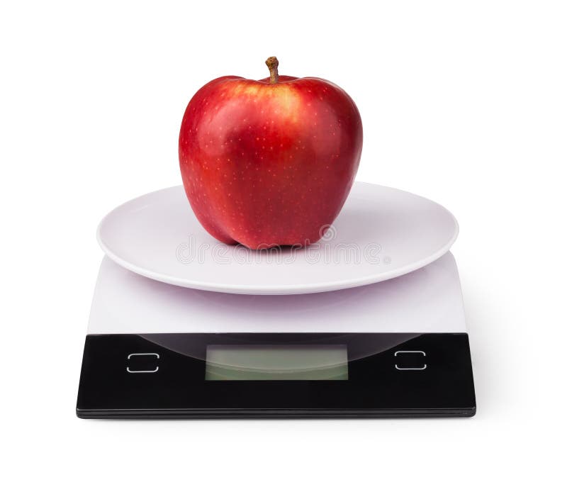 Electronic Scales with Apple Stock Photo - Image of measurement ...