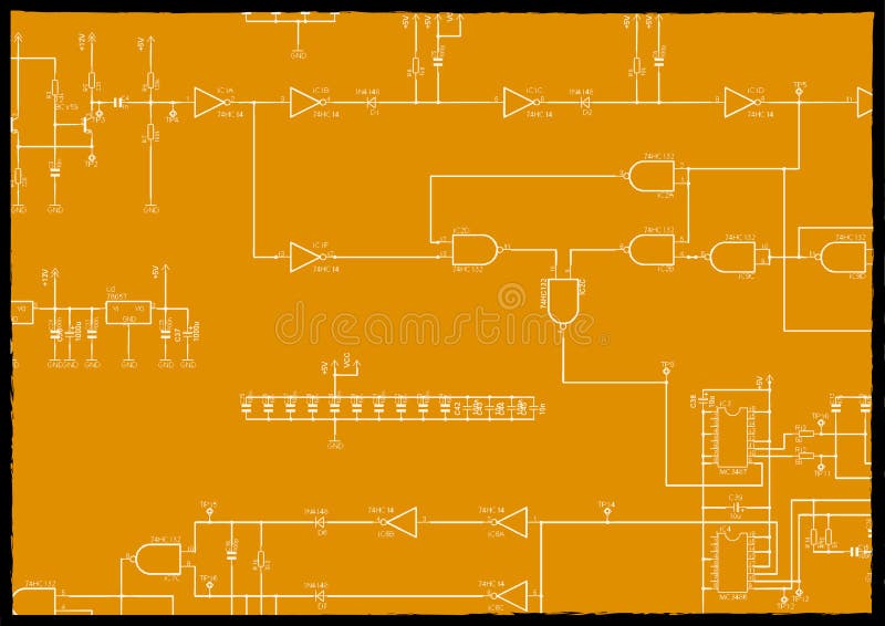 Electronic scheme stock vector. Illustration of color - 2116372