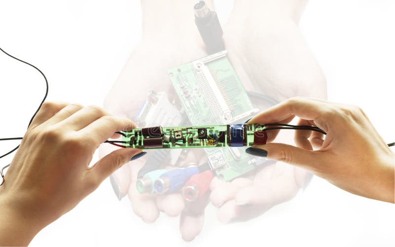 Electronic Schemes in Hands Stock Photo - Image of payment, electricity ...