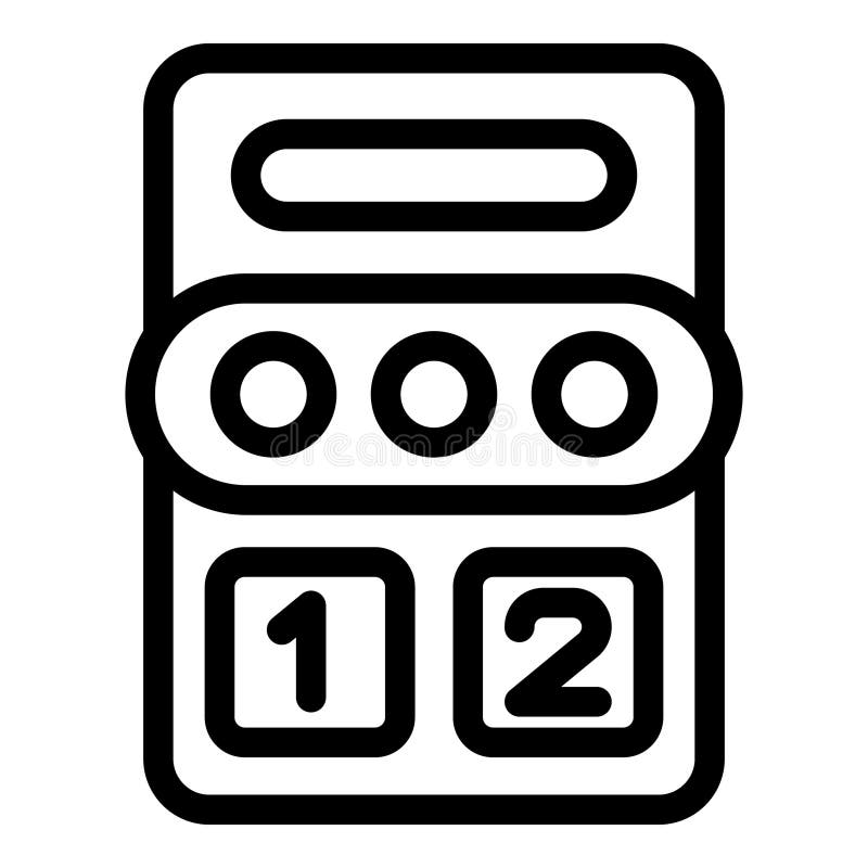 Electronic Scoreboard Showing Numbers One and Two Line Icon Stock ...