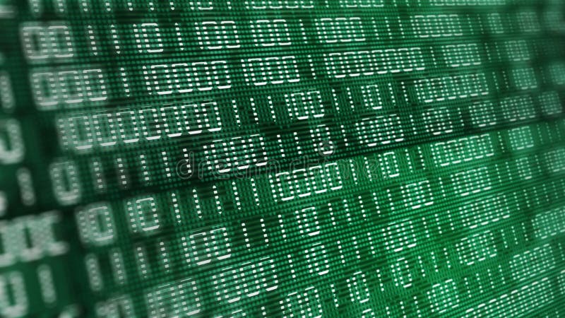 Electronic Screen with Changing Binary Code. Green Computer Display ... Electronic Screen with Changing Binary Code. Green Computer Display ...