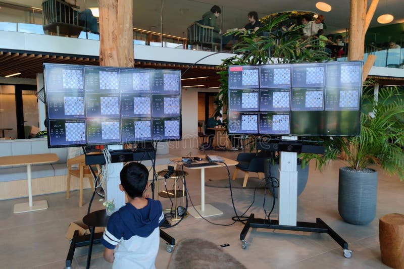 Electronic Screens Where Chess Boards are Displayed Editorial Photo ...