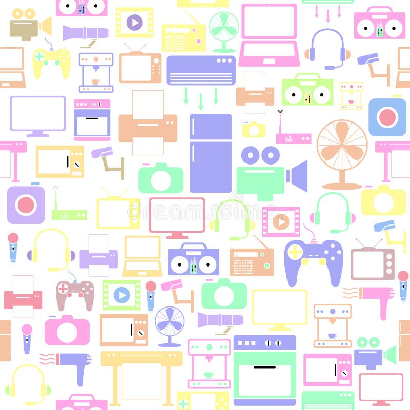 Electronic Seamless Pattern Background Icon Stock Vector - Illustration ...