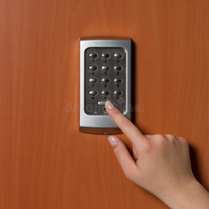 Electronic Access Control Door Box with Numeric Keypad Stock Photo - Image of white, frame: 57787400