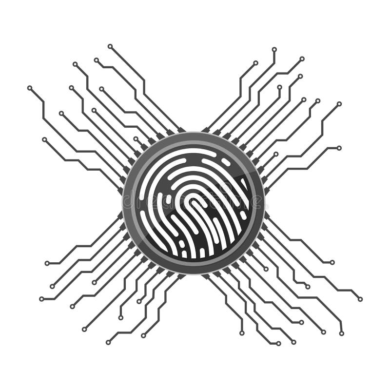 Fingerprint Padlock Icon. Scan Fingerprint Icon. Security Concept Icon ...