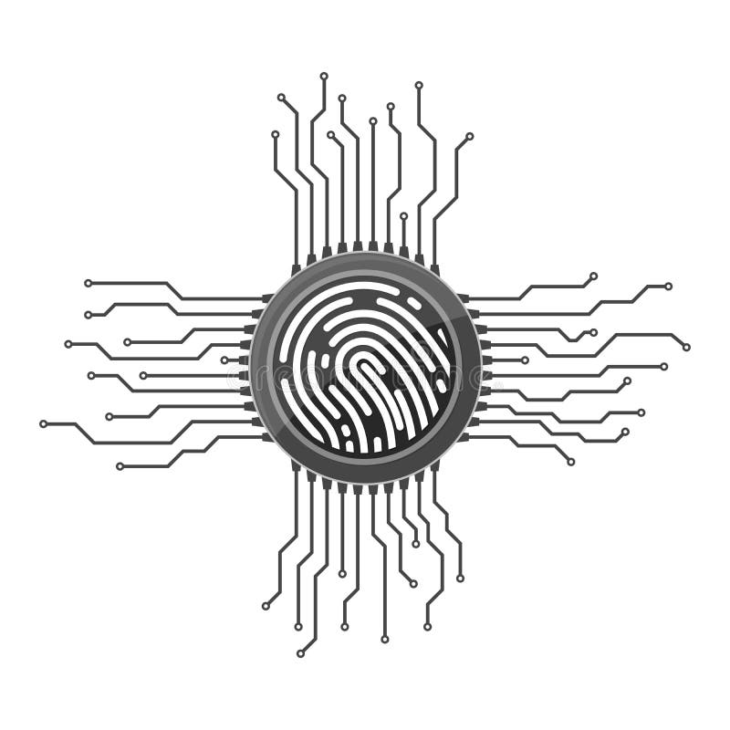 Fingerprint Padlock Icon. Scan Fingerprint Icon. Security Concept Icon ...