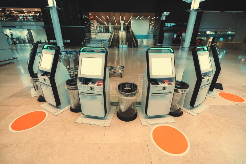 Electronic Self-service Tellers Stock Photo - Image of group, automatic ...