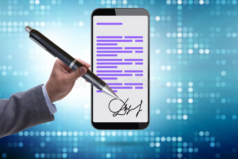 Electronic Signature Concept in the Business Stock Image - Image of ...