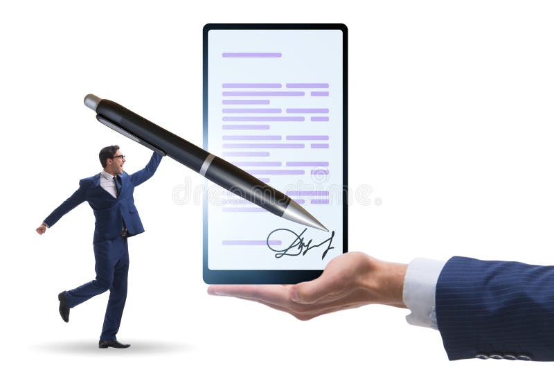Electronic Signature Concept in the Business Stock Image - Image of ...