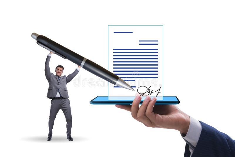 Electronic Signature Concept in the Business Stock Image - Image of ...