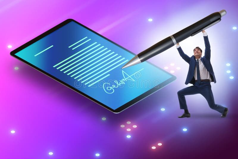 Electronic Signature Concept in the Business Stock Photo - Image of ...