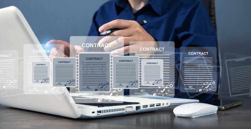 Electronic Signature. Document Management Stock Image - Image of ...