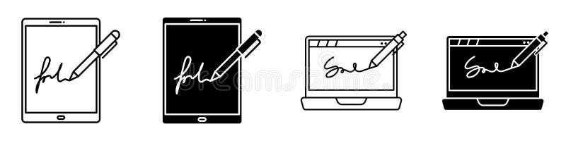 Electronic Signature Icon Vector Stock Vector - Illustration of ...