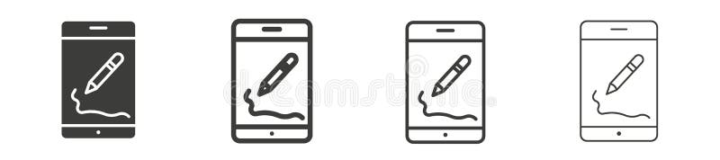Electronic Signature Icon Vector Set on White Background Stock Vector ...