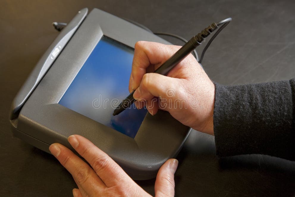 Electronic Signature Pad stock photo. Image of store - 13842778