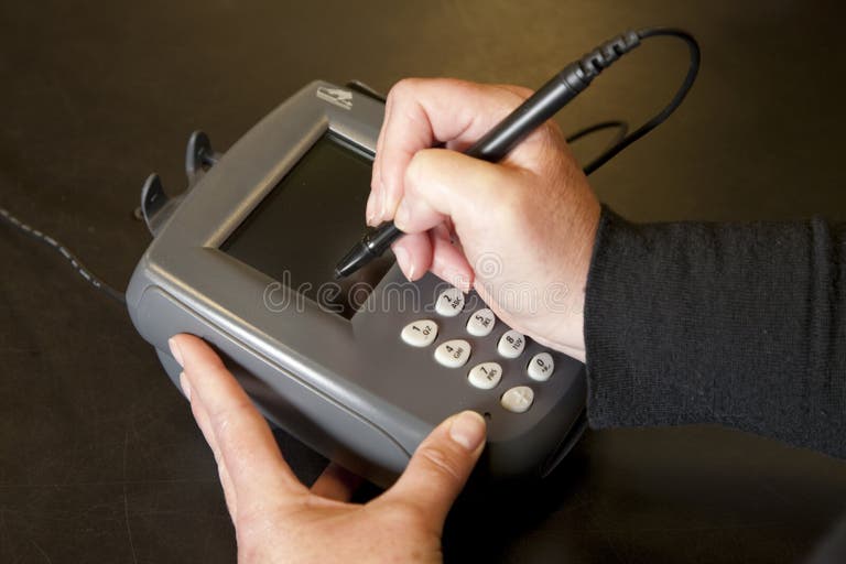 Electronic Signature Pad stock photo. Image of card, woman - 13842798