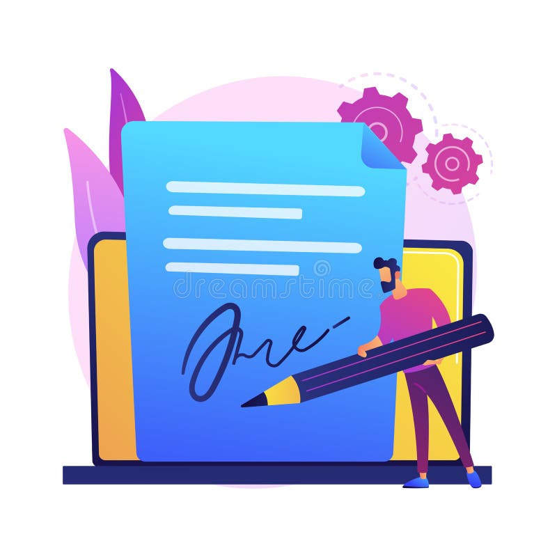 Electronic Signature Vector Concept Metaphor Stock Vector ...