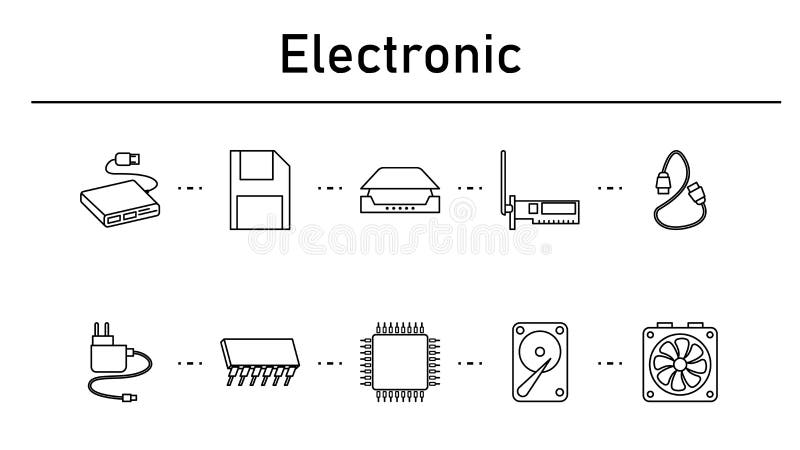 Multiport Adapter Icon. from Computer Parts Set Stock Illustration ...