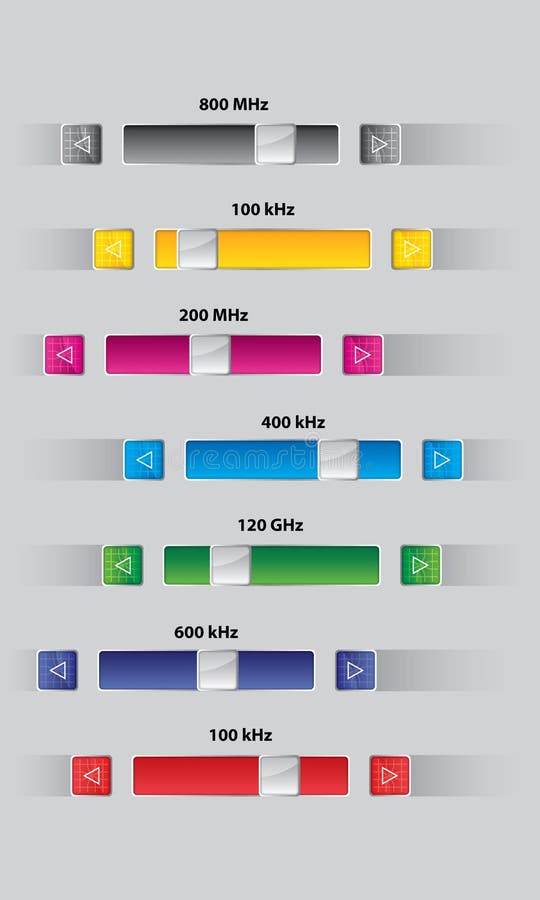 Electronic Slider Buttons, Audio Control Stock Vector - Illustration of ...