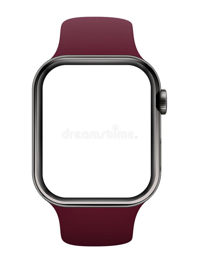 Electronic Smart Watch with Blank Screen on Transparent Background ...