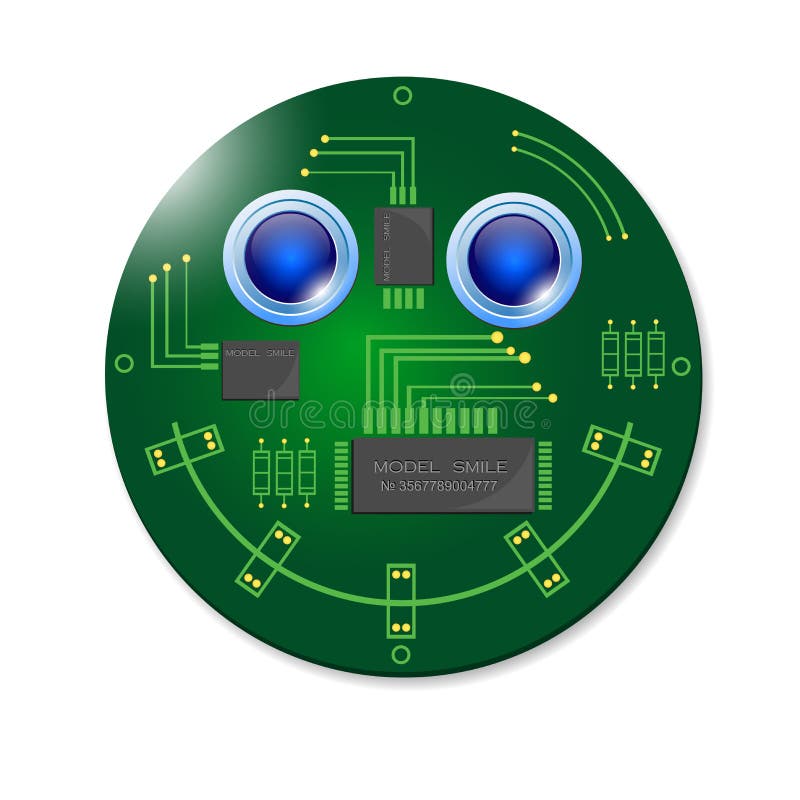 Electronic smiley stock vector. Illustration of technology - 31963860
