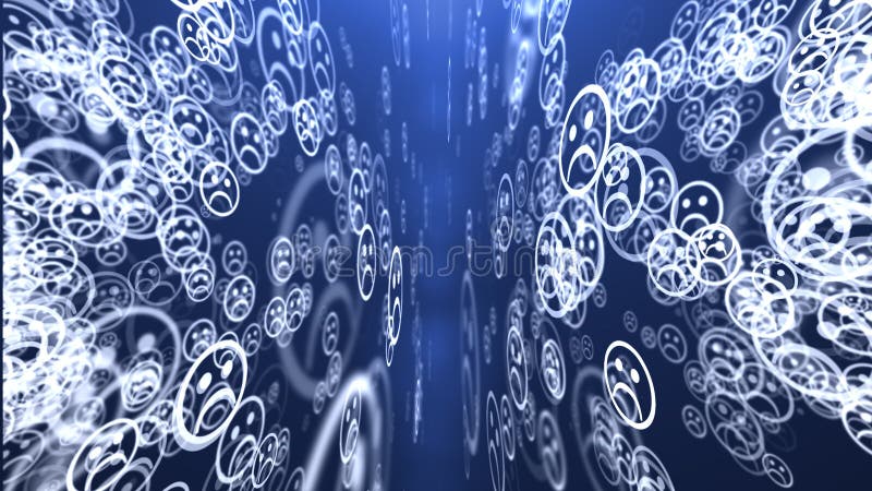 Electronic Smiley on Blue Background Stock Illustration - Illustration ...