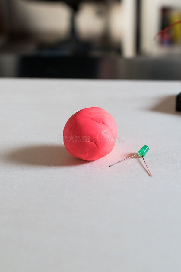 Electronic Soft Circuits with LEDs, Batteries and Modeling Clay. Stock ...
