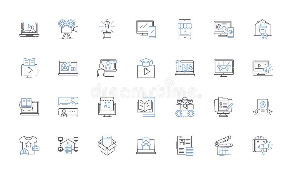 Electronic Software Line Icons Collection. Algorithm, Application, Automation, Backend, Binary ...