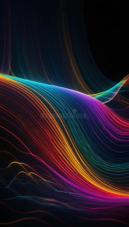 Electronic Spectral Wavy Lines Seen on a Screen for Computers Stock ...