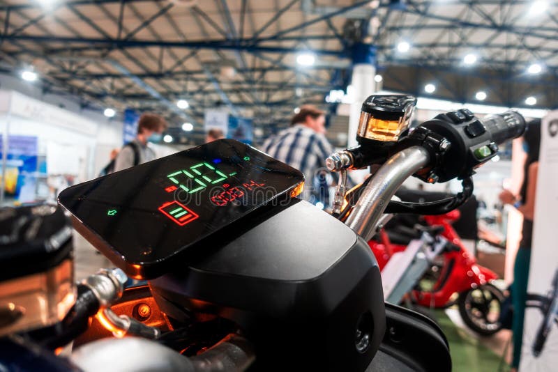Electronic Speedometer Display on an Electric Bike Stock Photo - Image ...