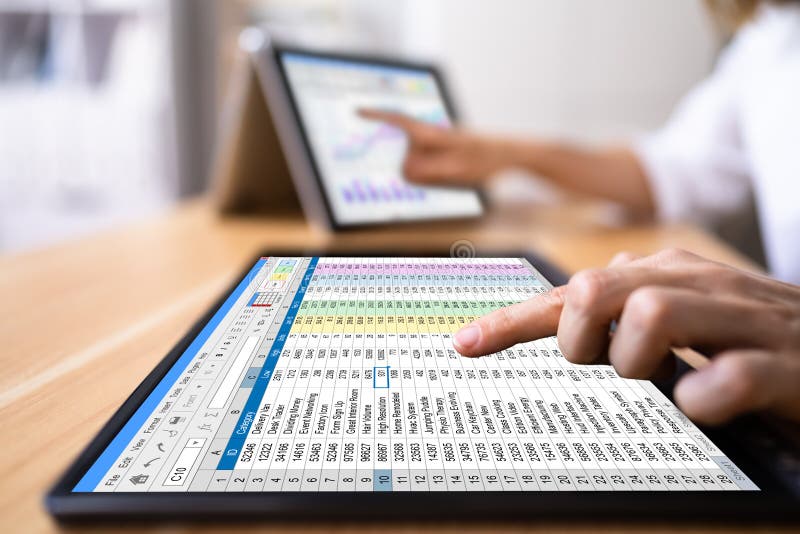 Electronic Spreadsheet Analyst or Auditor Using Software Stock Photo ... Electronic Spreadsheet Analyst or Auditor Using Software Stock Photo ...