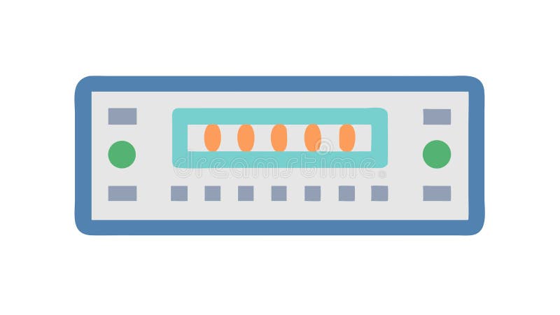 Electronic Status Display Panel with Square Indicators, Vector Design ...