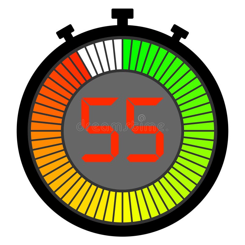 Electronic Stopwatch with a Gradient Dial Starting with Green 55 ...