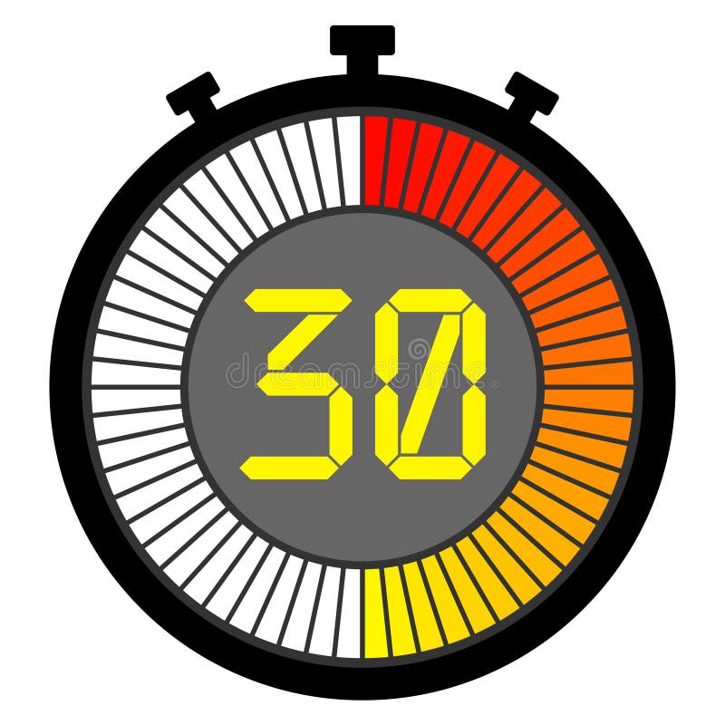 Electronic Stopwatch with a Gradient Dial Starting with Red. 30 Stock ...