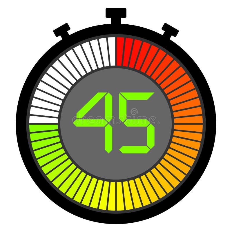 Electronic Stopwatch with a Gradient. 45 Seconds Stock Illustration ...