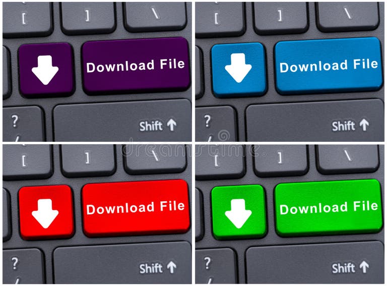 Electronic Storage Data with Download File Button Stock Photo - Image ...