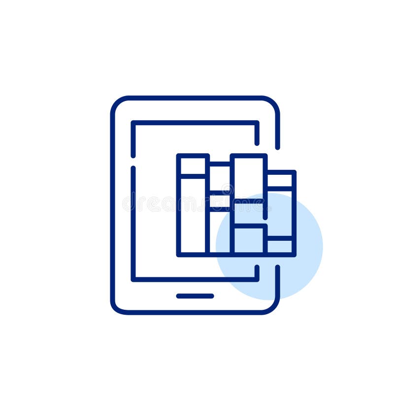 Electronic Tablet with Book Shelf. E-reader with Text Files Library ...