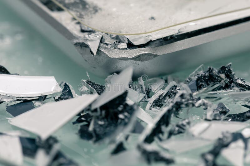 Electronic Tablet with Broken Screen Stock Photo - Image of failure ...