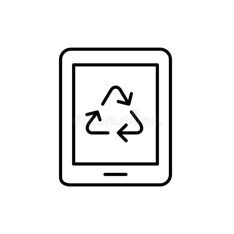 Electronic Tablet with Recycle Arrows. Digital Sustainability, Eco ...