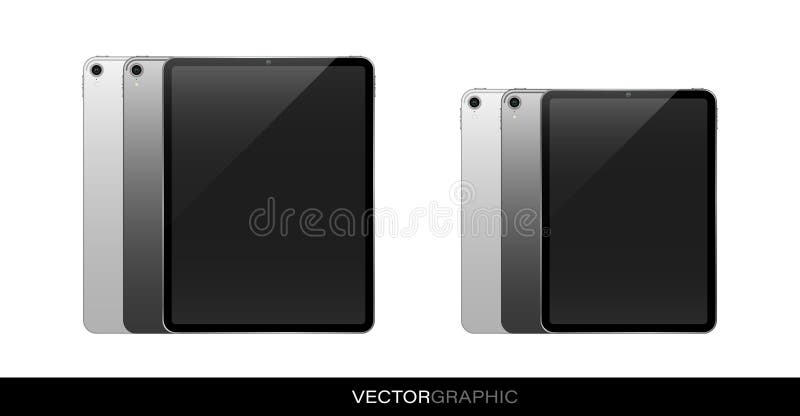 Electronic Tablet Template Front Back Side Stock Vector - Illustration ...