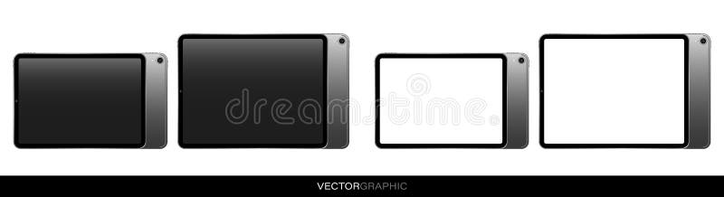 Electronic Tablet Template Front Back Side Stock Vector - Illustration ...