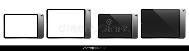 Electronic Tablet Template Front Back Side Stock Vector - Illustration ...