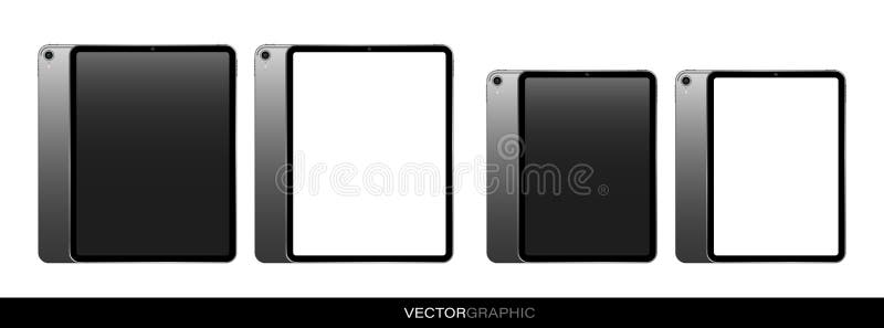 Electronic Tablet Template Two Diagonal 2 Stock Vector - Illustration ...