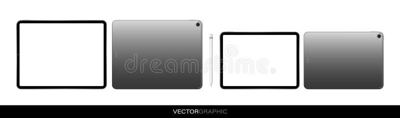 Electronic Tablet Template Front Back Side Stock Vector - Illustration ...