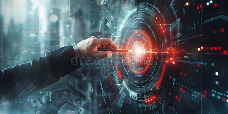 Electronic Target Computer Technology Stock Illustration - Illustration ...