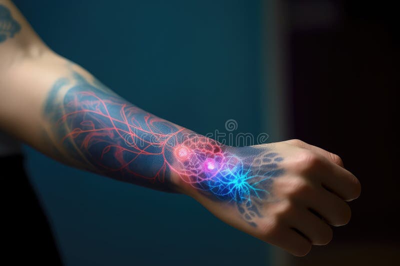 Electronic Tattoos Used for Medical Purposes. Generative AI Stock ...