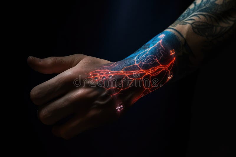 Electronic Tattoos Used for Medical Purposes. Generative AI Stock ...